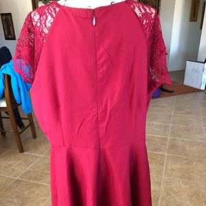 City Chic | Dresses | City Chic Red Lace Sleeve Dress Size 22xl | Poshmark